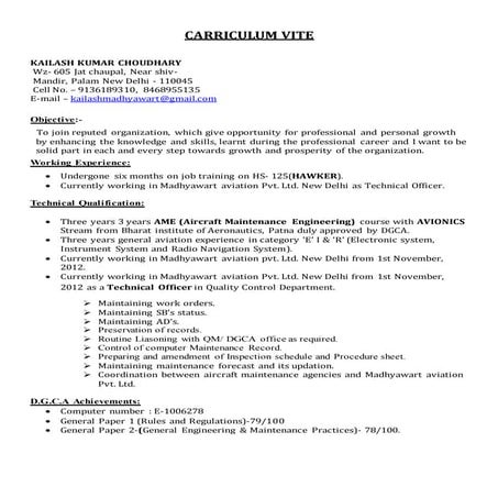 KAILASH resume Technical Officer | PDF