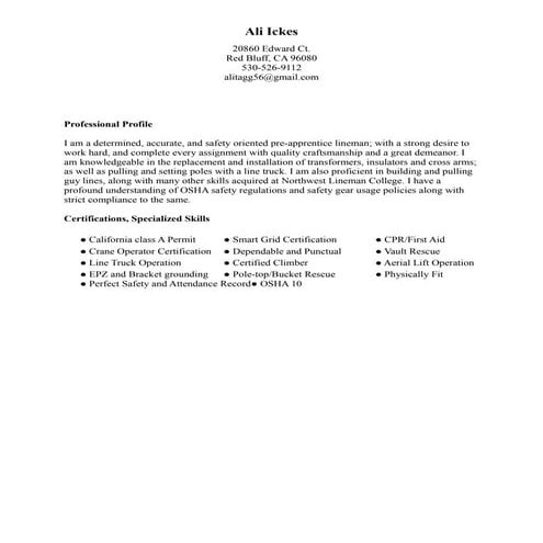 Resume GENERAL | RTF
