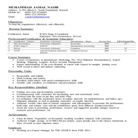 FINAL CV JAMAL NASIR | PDF