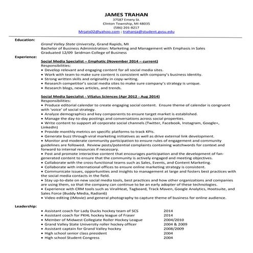 James Trahan Résumé | DOCX