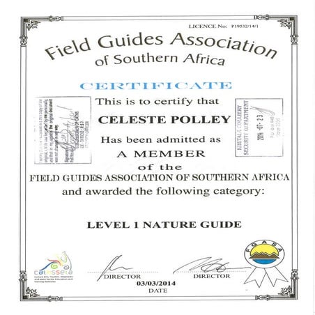 Certificate Field Guide Level 1 | PDF