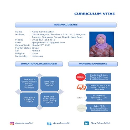 CV Ajeng Rahma Safitri - BARU | PDF