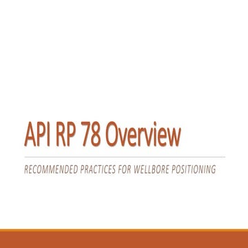 API RP 78 Process for API Meeting - 2016 04 05 | PDF