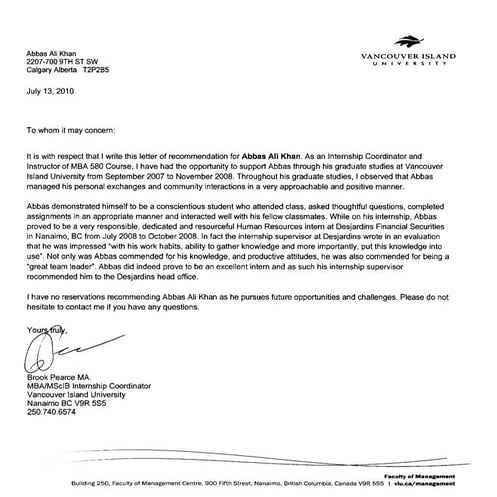 Reference Letter- 2010 | PDF