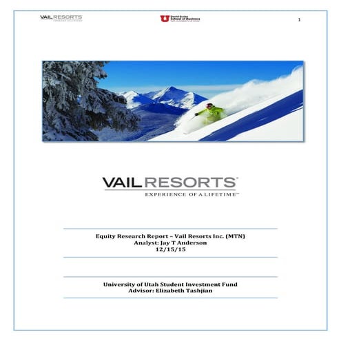 Jay T Anderson Vail Resorts - Final Draft | PDF