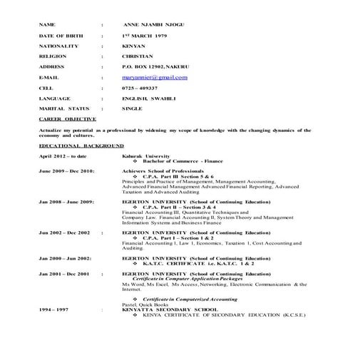 C.V. - ANNE NJOGU | DOCX