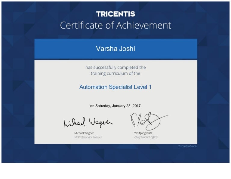 AS1 TOSCA Certificate