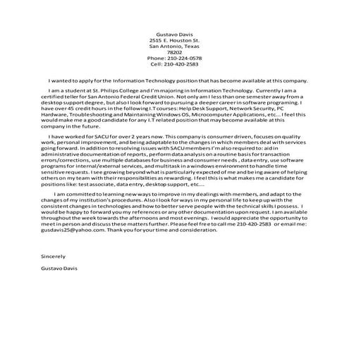 I.T. cover letter | DOCX