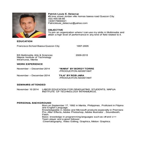 Patrick Resume | DOCX