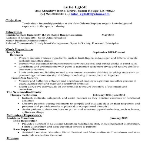 Resume Luke Egloff | DOCX