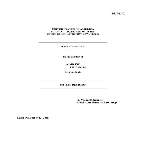 LabMD ALJ Decision | PDF