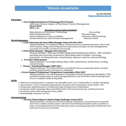 Vonzell Resume 2 | DOCX