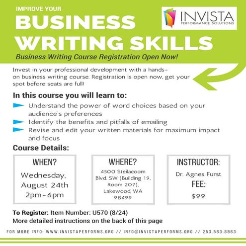 Business Writing Skills Flyer (2) | PDF