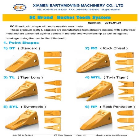 EC_Bucket_Teeth_System_2016 | PDF
