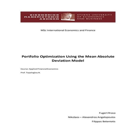 Portfolio Optimization Using MAD | PDF