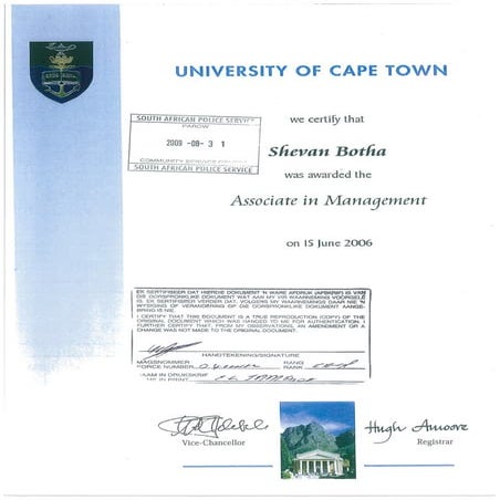UCT certificate | PDF
