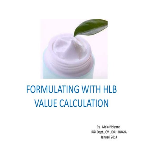 Determining HLB Value | PPTX | Chemistry | Science