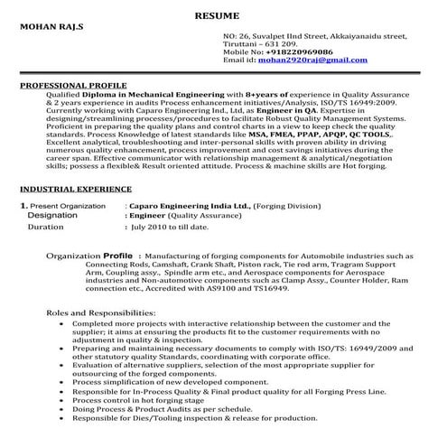 CV Mohan | DOC | Business | Business and Finance