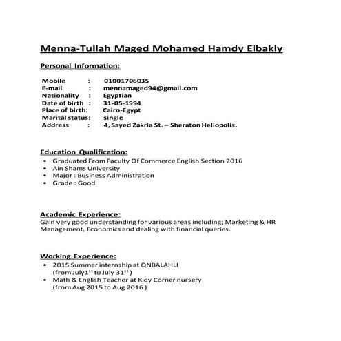 Islam Mohamed s Resume | PDF