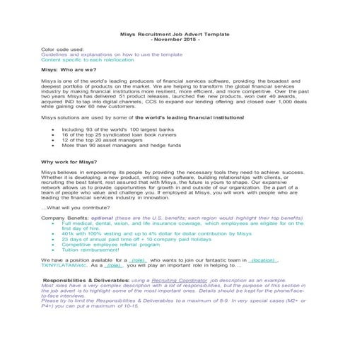 Job Advert template | DOCX