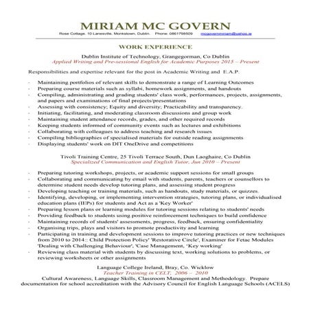 Miriam Mc Govern CV 2.6.16