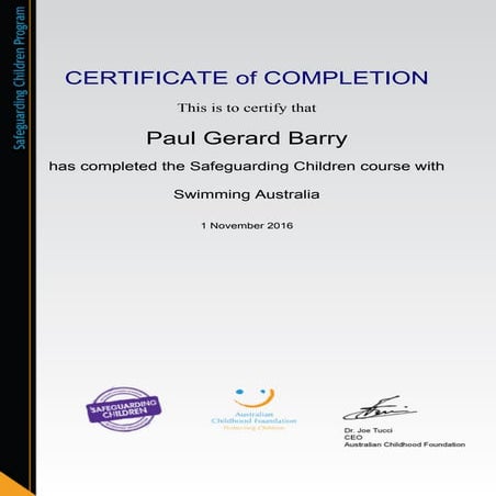 Australian Childhood Foundation Completeing Safeguarding Children ...