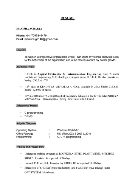 sadhana resume | PDF