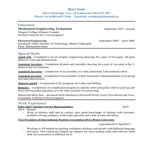 Ravi_Soni_Resume | PDF | Robotics | Technology & Computing