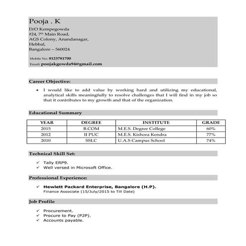 Jiya resume | DOC