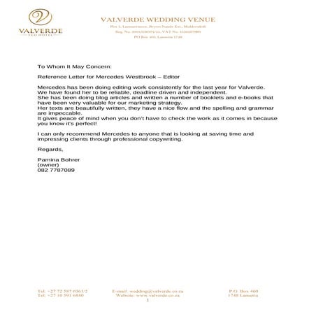 Reference letter Valverde | PDF