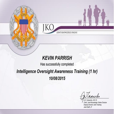 Joint Intelligence Oversight Awareness Training | PDF
