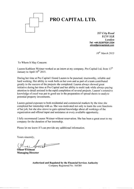 Frantisek- Reference Letter | PDF