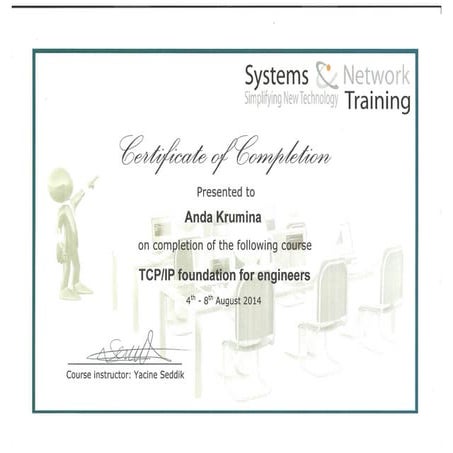 Systems and network training certificate | PPT