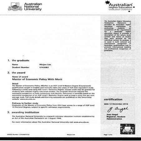 ANU Transcript | PDF