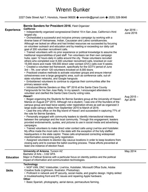 Kavan Ferguson Resume - Fall 2016 | PDF