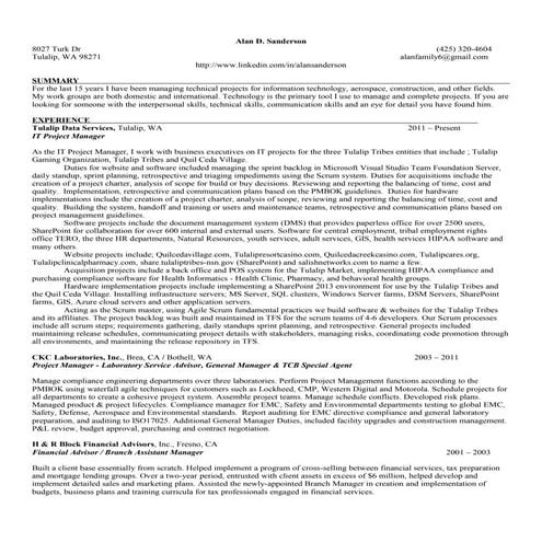 Alan Sanderson Resume | DOC | Business | Business and Finance