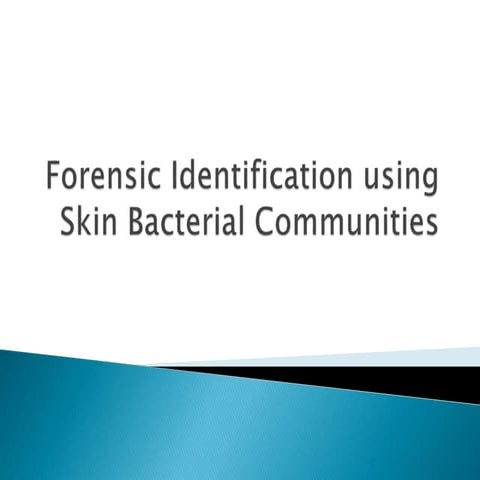 Forensic Identification using skin bacterial communities | PPTX