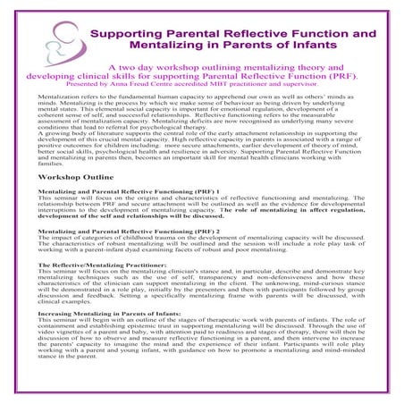 PRF Flyer2 | DOC | Parenting Babies and Toddlers | Parenting