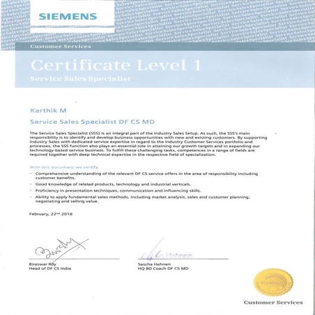 SSS Level 1 Certificate | PDF