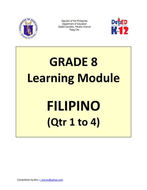 COT 2-Filipino 10 F10PT-IIc-d-70 TULA –Ang Aking Aba At Hamak Na Tahanan | PDF