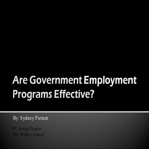 Are Government Employment Programs Effective? v4 | PPT