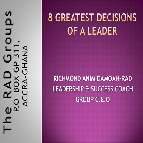 8 greatest decisions of a leader | PPT