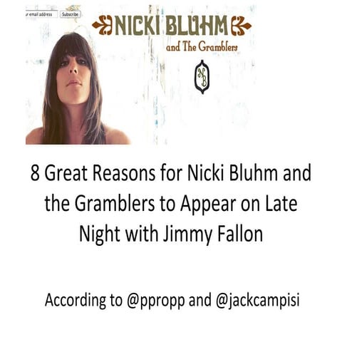 8 great reasons for Nicki Bluhm and the Gramblers to perform on Jimmy ...