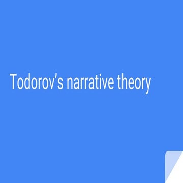 Todorov’s narrative theory | PPT