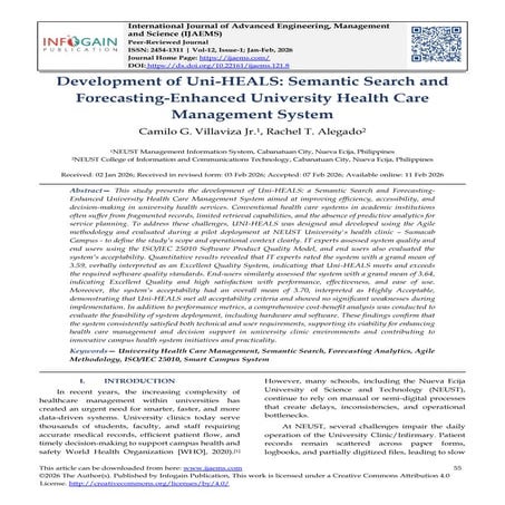 Development of Uni-HEALS: Semantic Search and Forecasting-Enhanced ...