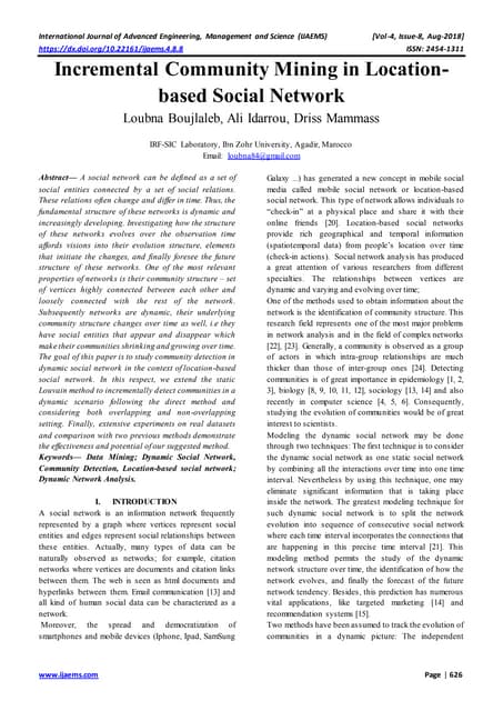 Incremental Community Mining In Location Based Social Network Pdf