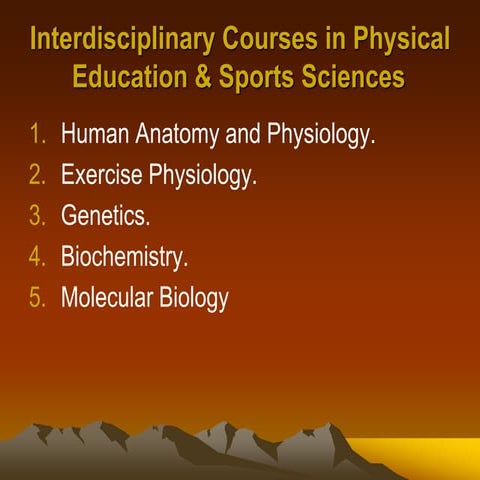 Interdisciplinary Courses in Physical Education & Sports Sciences | PPTX