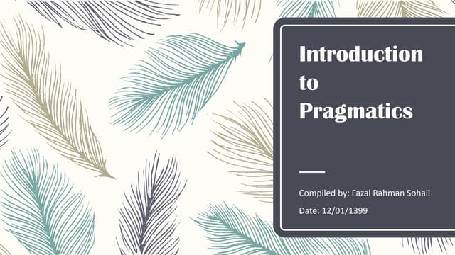 Pragmatics | PPTX