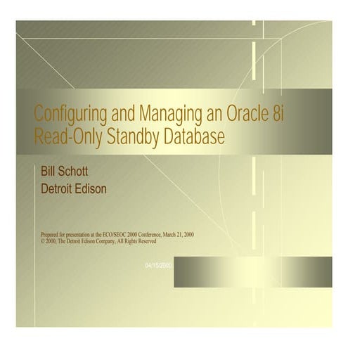 Basic Oracle Edition Based Redefinition Presentation