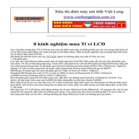 8 kinh nghiệm mua ti vi lcd | DOC